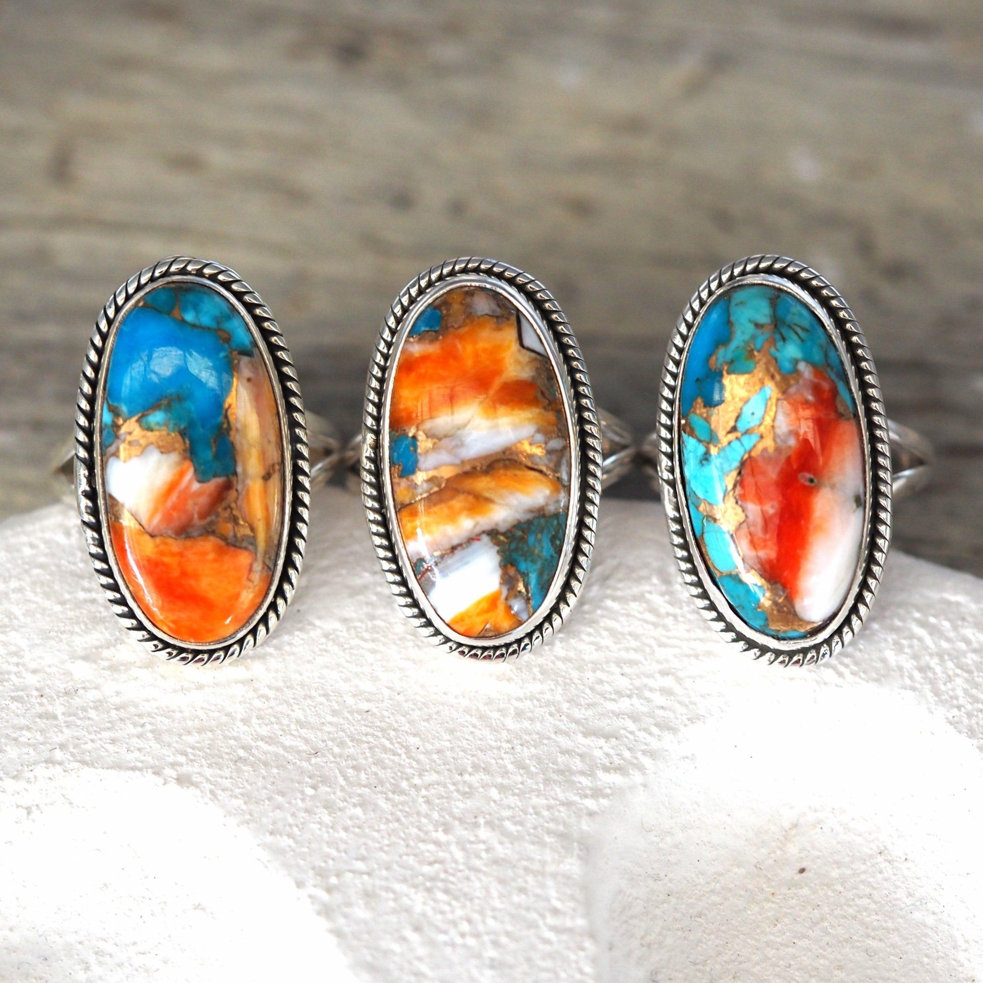 Spiny Oyster Turquoise Ring - Shop Boho Jewellery – www.indieandharper.com
